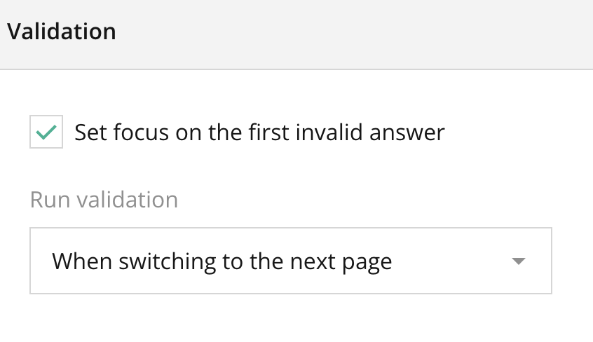 Survey Creator – Right panel – Survey Layout -General Survey Settings ...